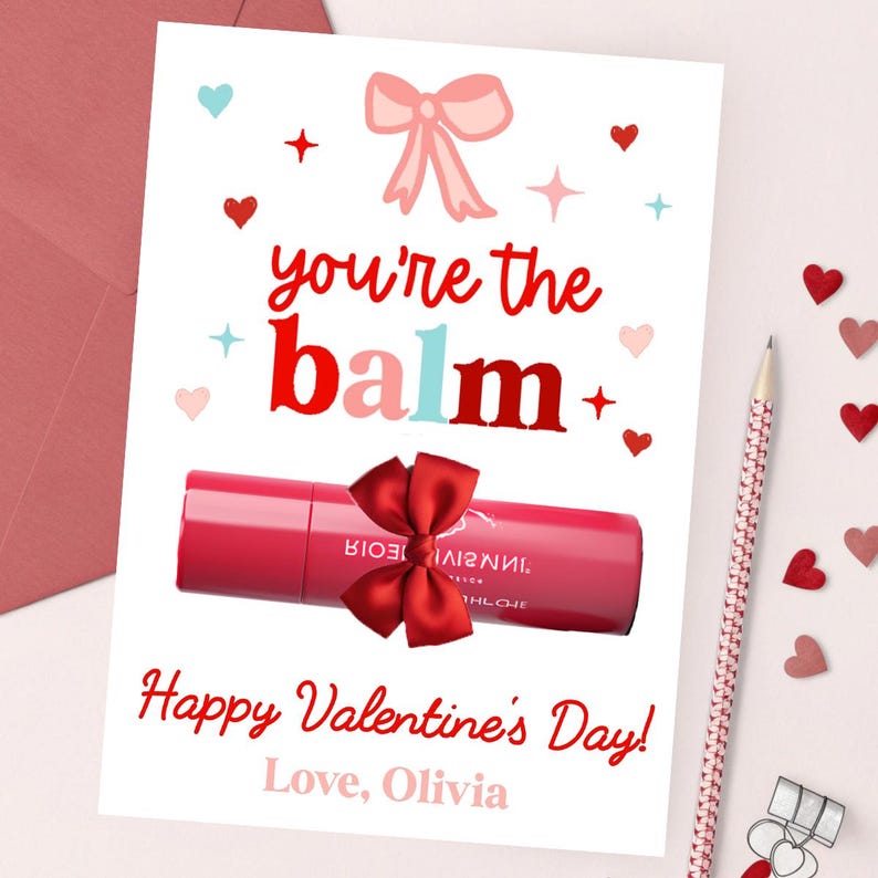 Valentine's Day Lip Balm Gift Tag, Valentine Lip Balm Favor Tag You're ...
