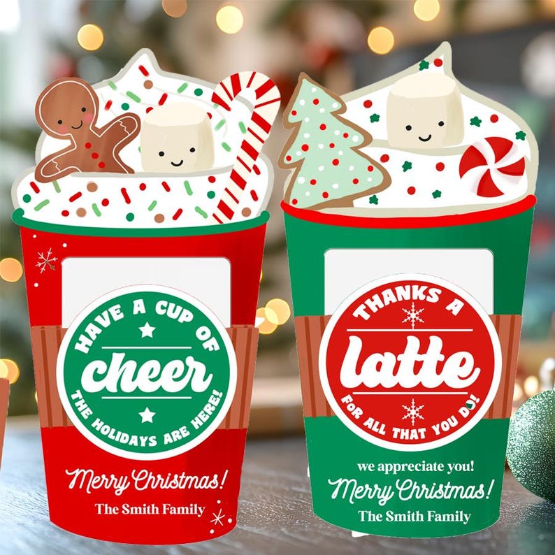 Christmas Coffee Gift Card Holder Printable, Christmas Teacher Coffee ...