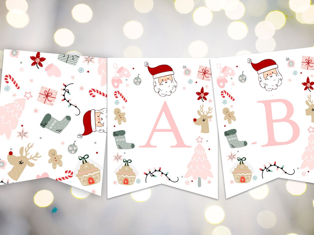 Christmas Baby Shower Banner, Girl Santa Baby Shower Decorations, Santa ...