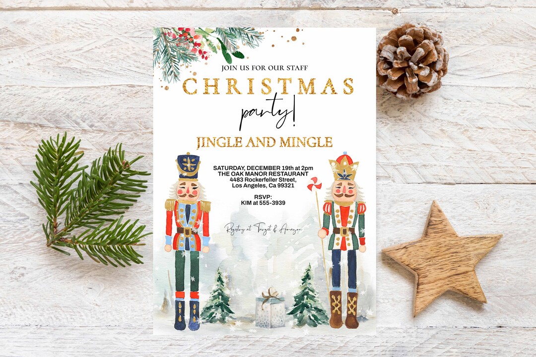 Nutcracker Christmas Party Invitation, Work Party Invitation Staff ...