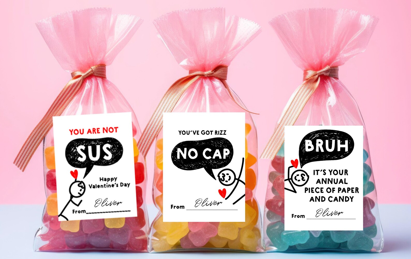 Kids Funny Printable Valentine's Day Cards, Kids Slang Gen Alpha Middle ...