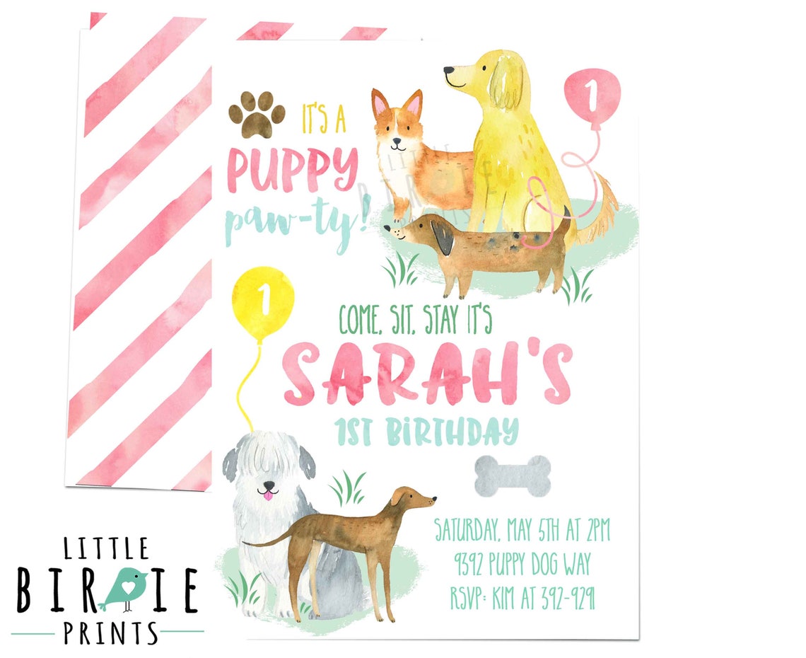 Puppy Banner Puppy Watercolor Banner Dog Printable Banner Puppy ...
