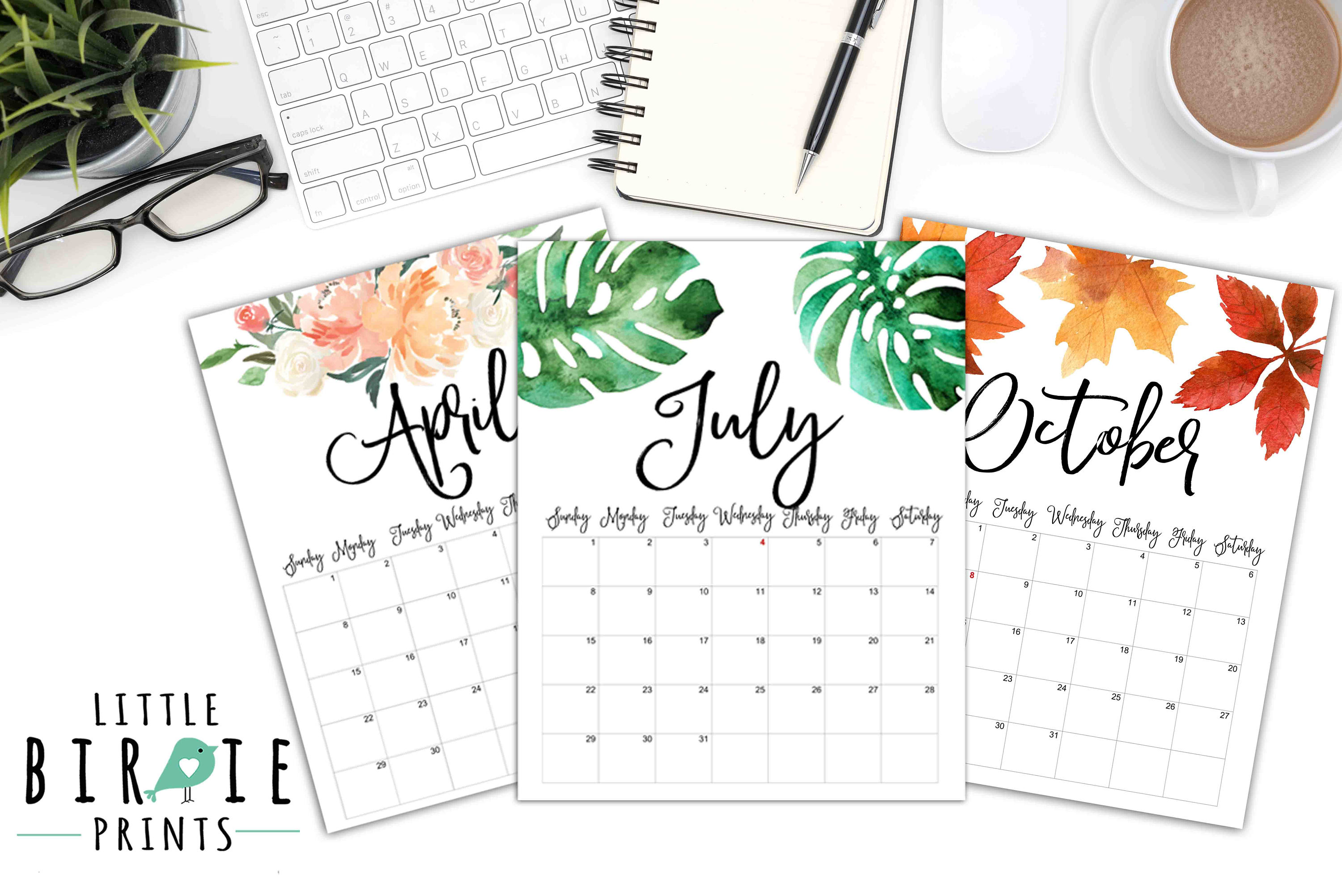 Watercolor Floral Calendar 2021 at Mary Settle blog