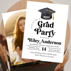 Graduation Party Invitation 2024, Grad Party Invitation 2024 Printable ...