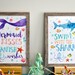 SHARK Party Sign Mermaid and Shark Birthday Party Swim With the Sharks ...
