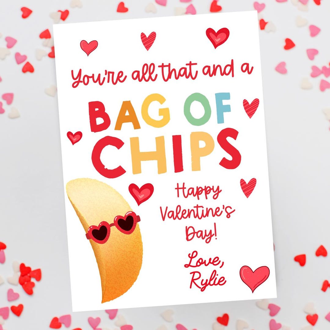 Chips Valentine's Day Card You're All That and a Bag of Chips Valentine ...