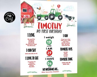 Farm Birthday Chart - Etsy