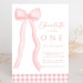 Pink Bow First Birthday Invitation, Coquette Pink Bow Birthday ...