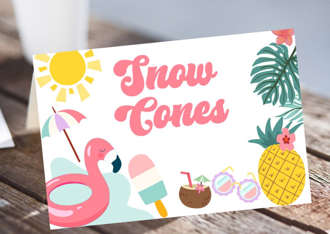 Pool Party Buffet Cards, Girl Pool Party One in the Sun Two Cool Dive ...