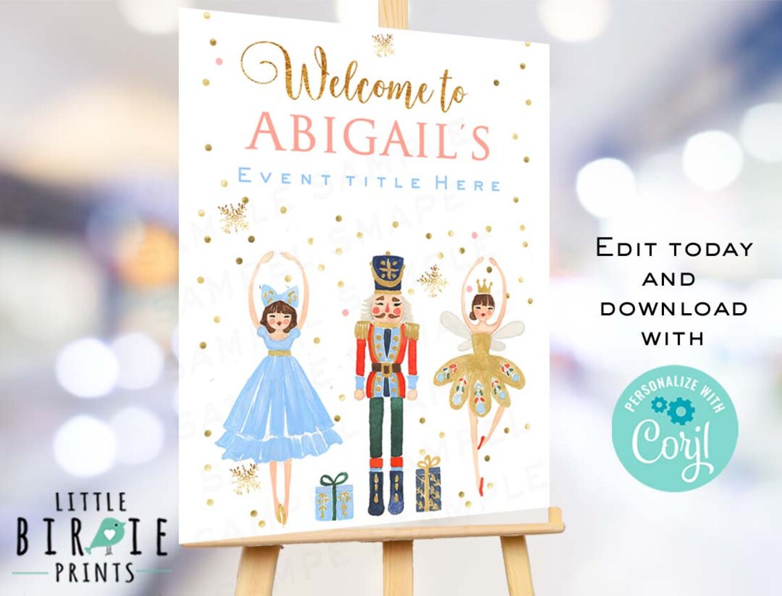 Nutcracker Birthday Party Decorations Nutcracker Welcome Sign | Etsy