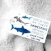 Shark Birthday Party Favor Tags Editable Name Shark Birthday - Etsy