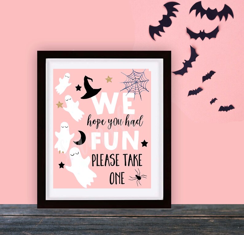 Pink HALLOWEEN Birthday Party Sign We Hope You Have Fun Please - Etsy