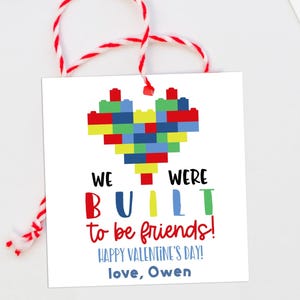 Printable Building Blocks Valentine Tag, BOY Built to Be Friends ...