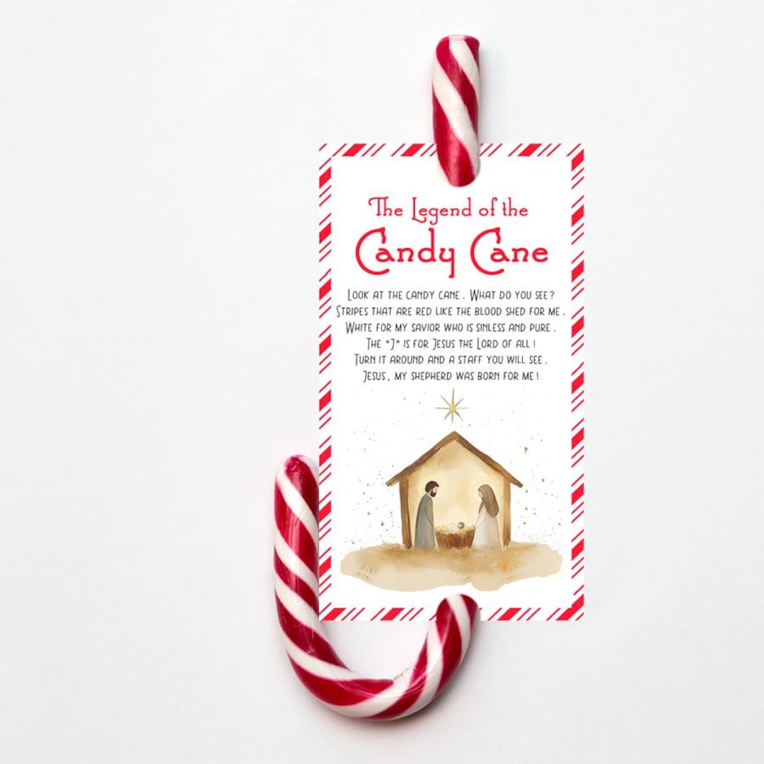 Legend of the Candy Cane Gift Tag Printable Jesus Christian Gospel Gift ...