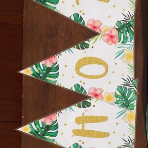 Flamingo Banner Tropical Flamingo Birthday Party Banner Pineapple Baby ...