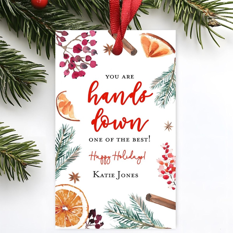 Hands Down Your the Best Around Christmas Tag - Etsy