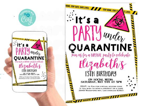 Quarantine Birthday Party Parade Invite Tidylady Printables Pin on ...