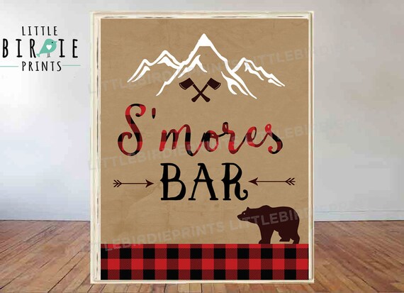S'mores bar sign LUMBERJACK S'mores bar sign First | Etsy