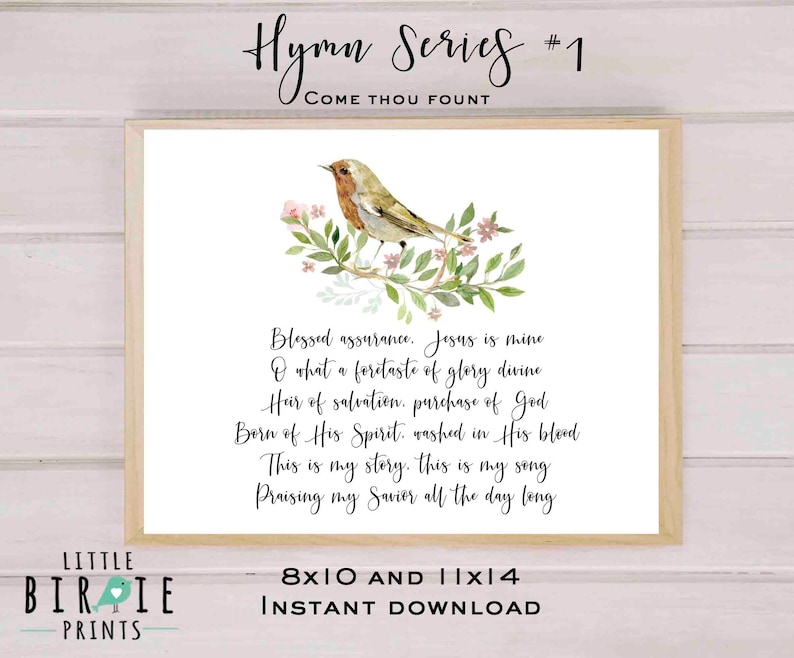 Blessed Assurance Printable Wall Art Hymn Christian Quote - Etsy