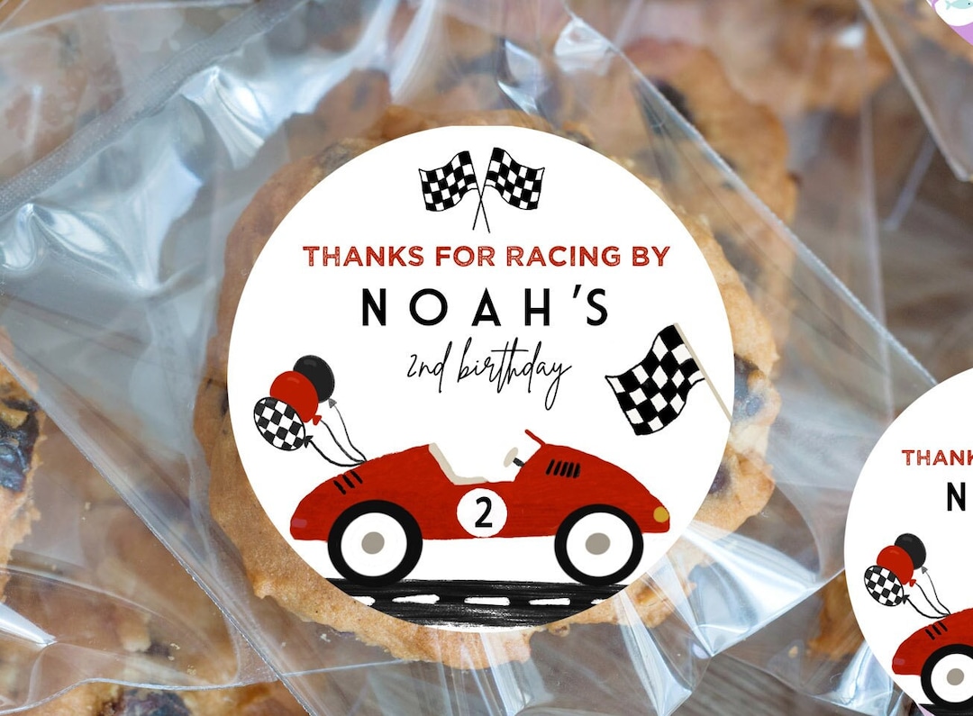 Two Fast, Fast One Birthday Party Sticker Party Favor Tag Template ...