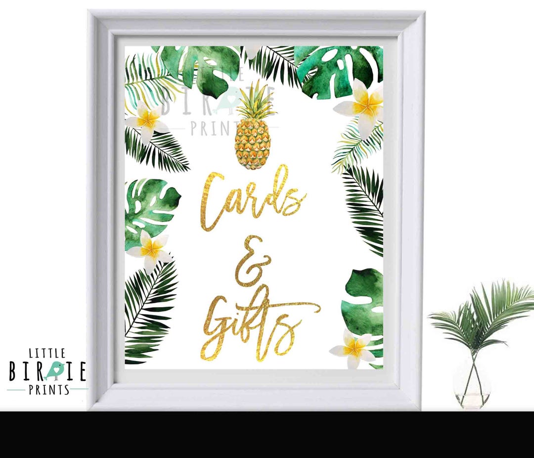TROPICAL Party Sign Cards and Gifts Tropical Party Decorations Cards ...
