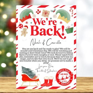 Editable Elf Letter We're Back, Hello From Your Elves Return Letter ...
