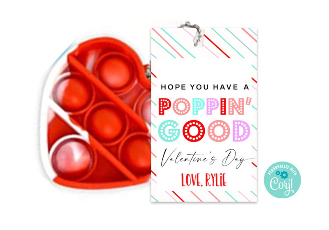 Valentines Pop It Gift Tags Valentines Day Party Favors - Etsy