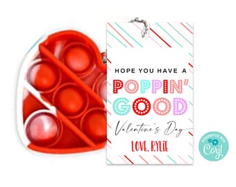 Valentines Pop It Gift Tags Valentines Day Party Favors | Etsy