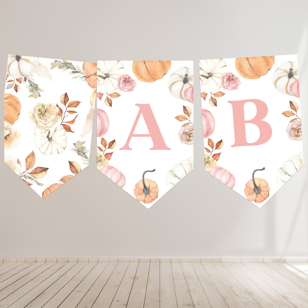 Pumpkin Birthday Banner, Pumpkin Printable ABC Alphabet Banner, Our ...