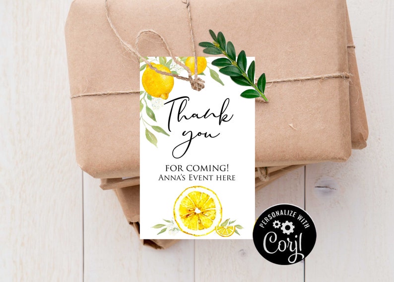 LEMON Gift Tags Lemon Party Favor Tags Lemon Baby Shower Gift - Etsy