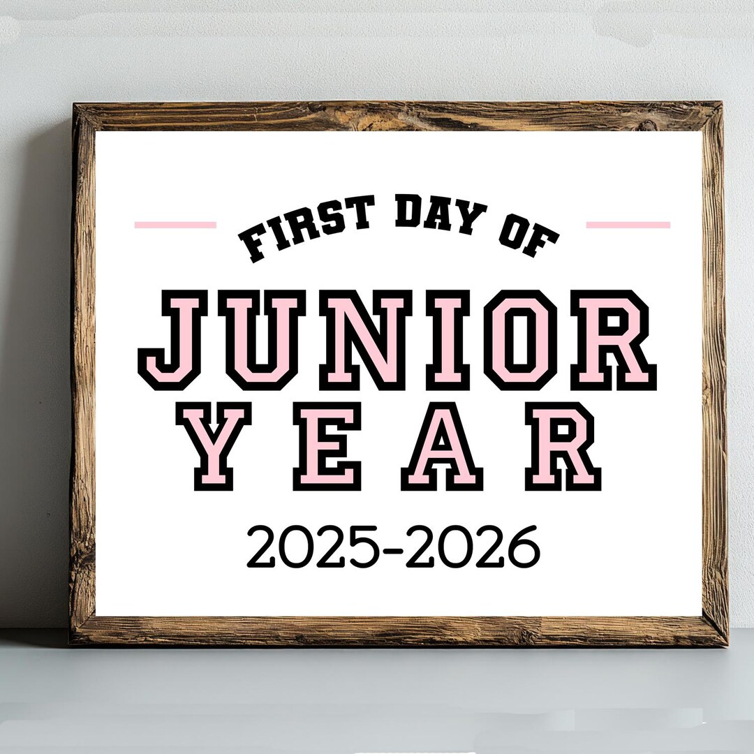 First Day of Junior Year Sign, First Day of 11th Grade Sign Printable ...