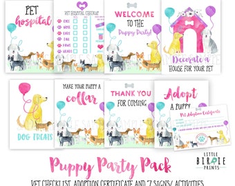 Adoption Certificate Puppy Kitty Party Adopt a Pet Sign AND | Etsy