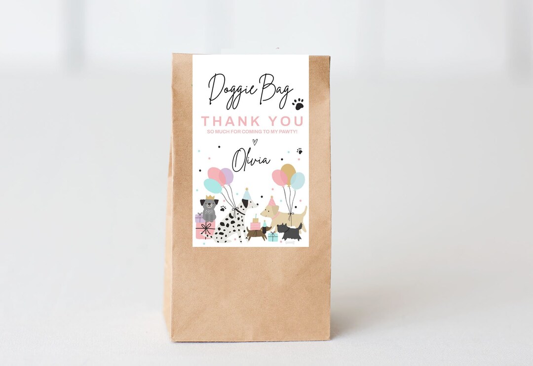 Puppy Birthday Party Favor Tag Puppy Dog Birthday Pawty Party Favor ...