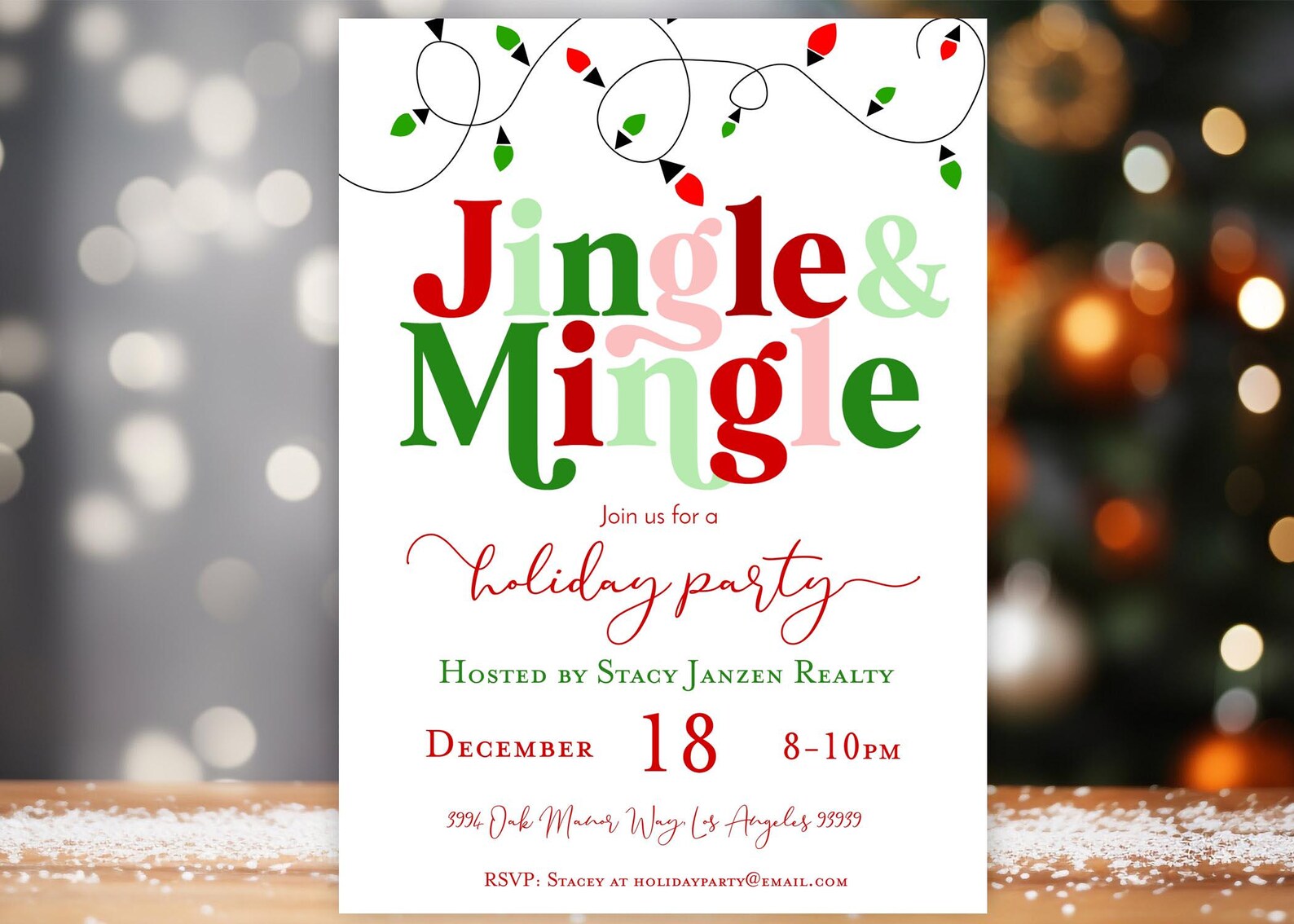 Jingle and Mingle Christmas Party Invitation, Holiday Party Corporate ...