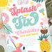 Splash Into Six 6th Birthday Party Invitation, Pool Party Invitation ...
