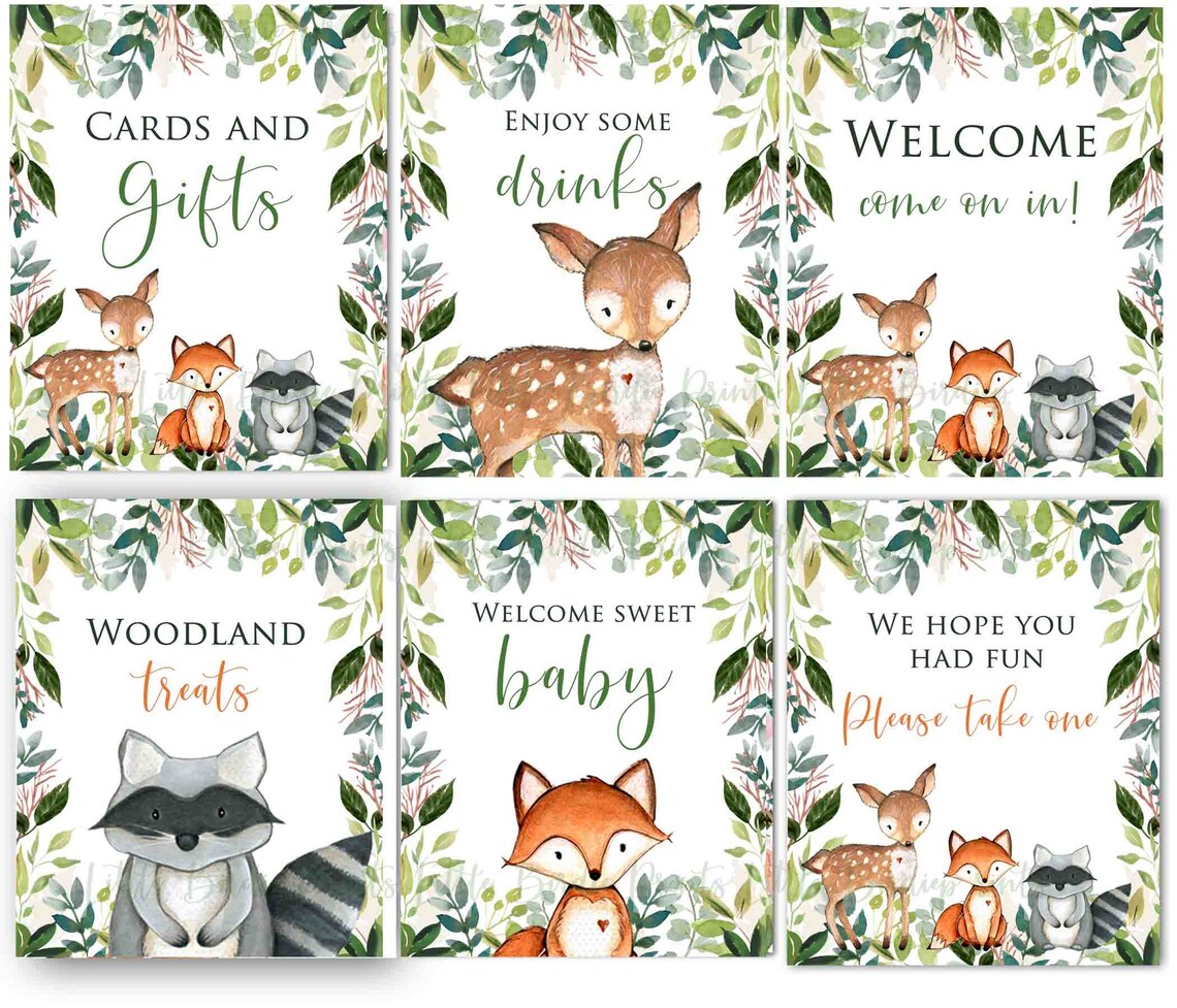 Woodland Party Favor Tags Boho Woodland Gift Tags Woodland - Etsy