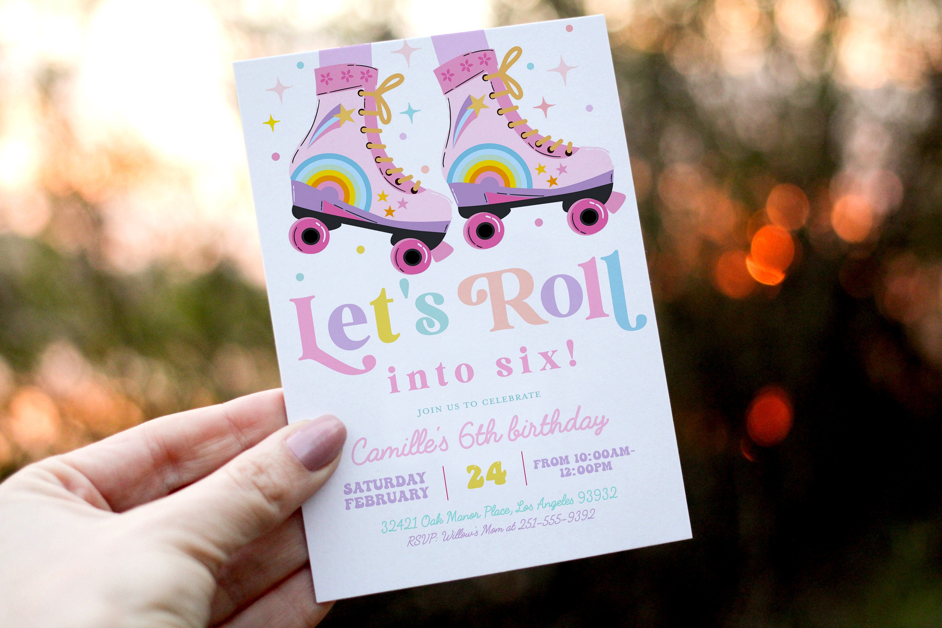 Roller Skate Birthday Party Invitation, Roller Skate Birthday Invite ...