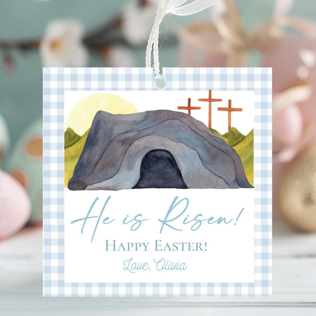 Easter Gift Tags He is Risen Christian Easter Gift Tag Teacher ...