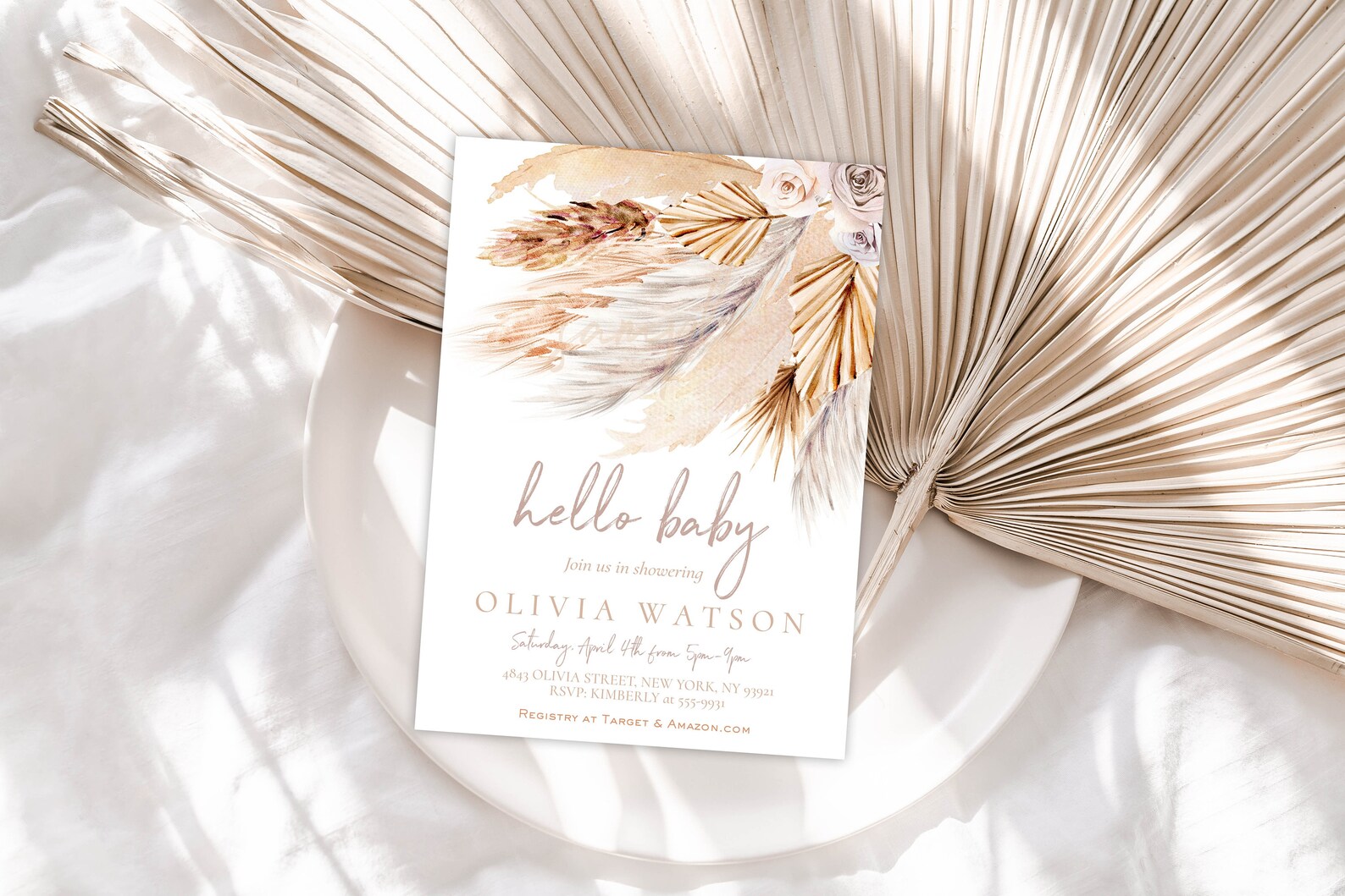 Pampas Grass Welcome Sign Boho Welcome Sign Pampas Baby Shower - Etsy