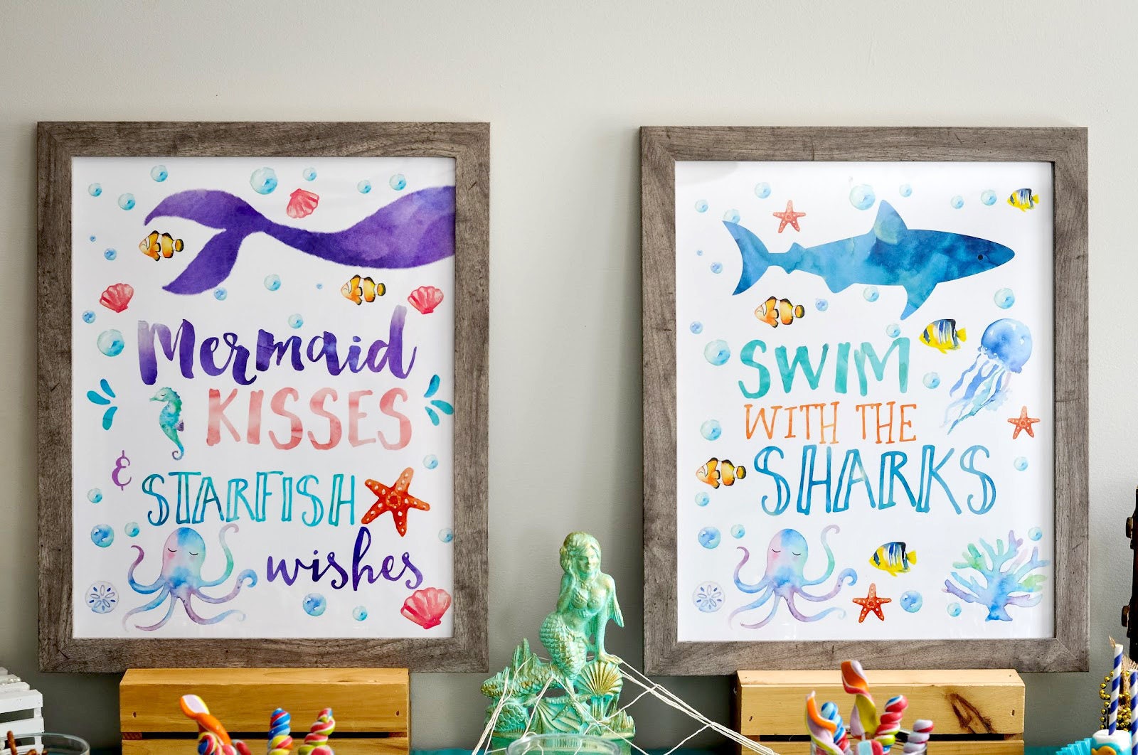 MERMAID Party Sign Mermaid Party Sign Be a Mermaid in a Sea of Fish ...