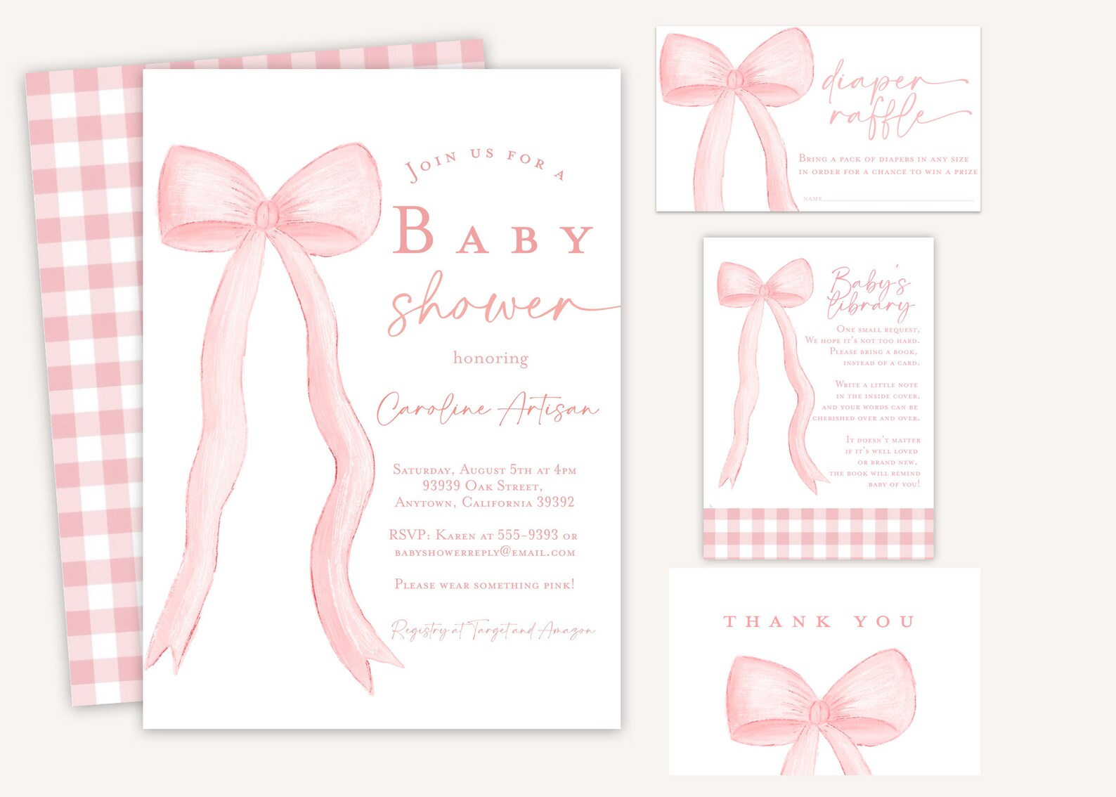 Pink Bow Baby Shower Welcome Sign, Ribbons and Bows Baby Shower Girl ...