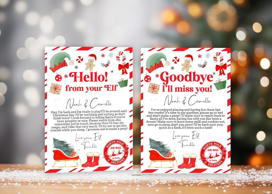 Elf Arrival Letter and Elf Goodbye Letter, Christmas Activity for Kids ...