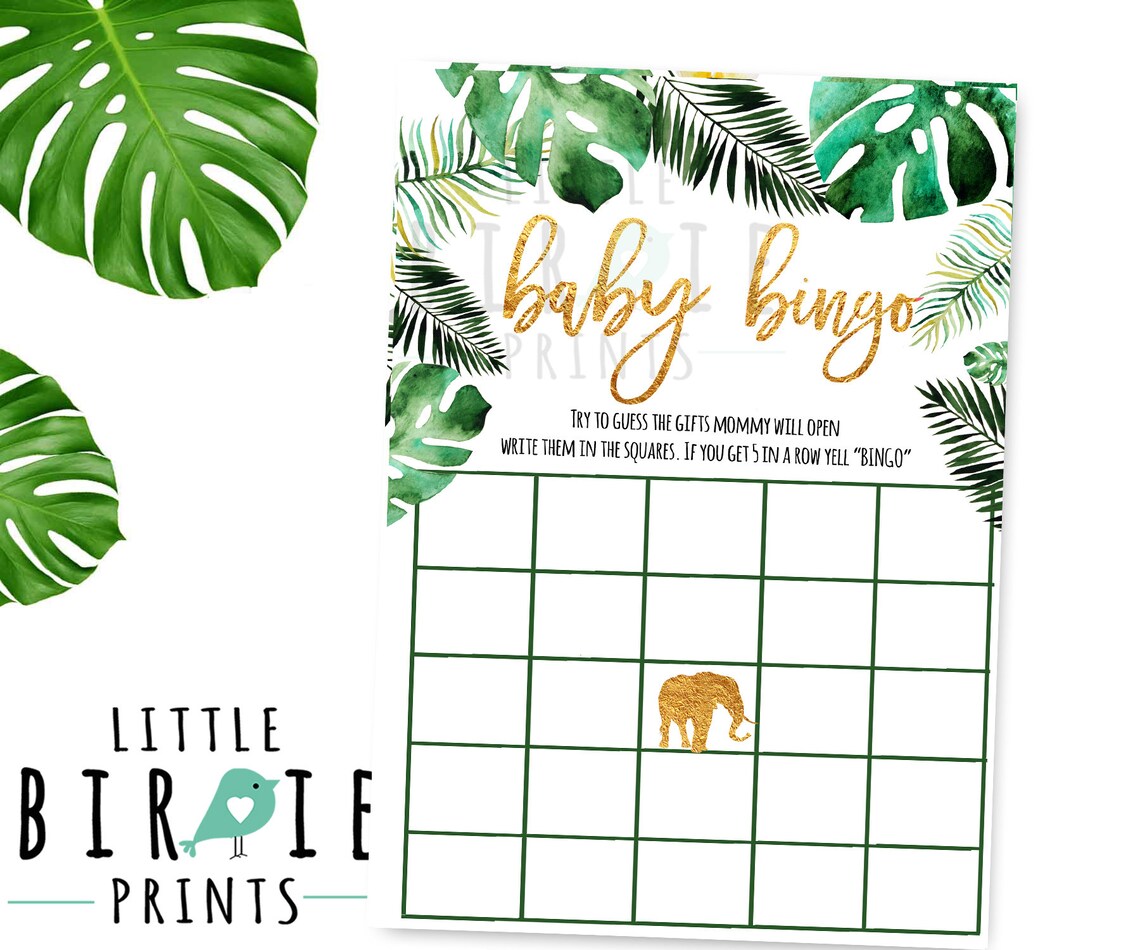 JUNGLE Baby Shower Bingo Game Jungle Animals Baby Shower | Etsy