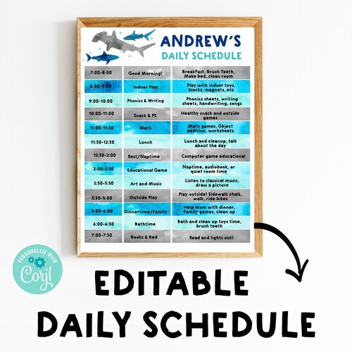 Instant Download-custom Editable-summer Schedule for Kids | Etsy