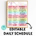 Unicorn Homeschool Schedule Rainbow School Schedule for Kids Daily ...
