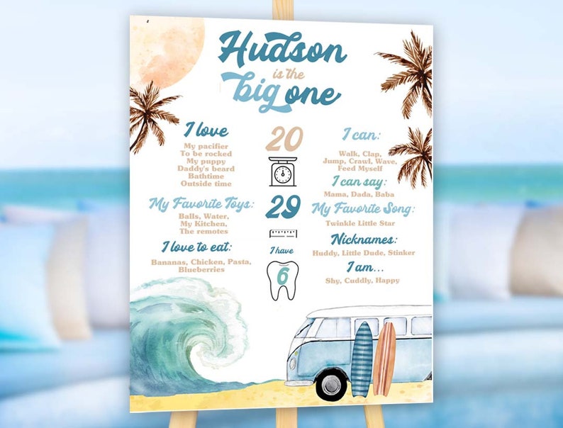 THE BIG ONE First Birthday Milestones Milestone Poster - Etsy