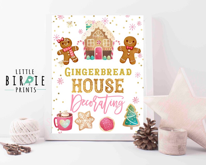 Ornament Making Station Sign Gingerbread House Decorating | Etsy