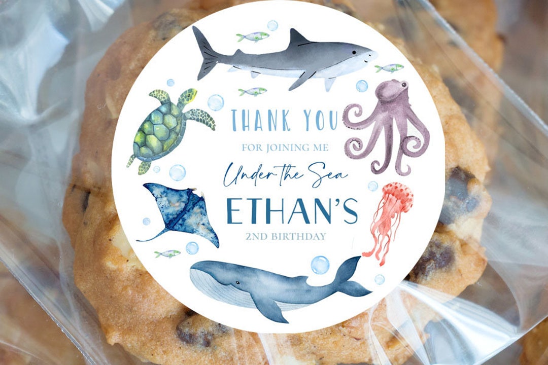 Under the Sea Birthday Party Favor Tags Stickers, Boy Oneder the Sea ...