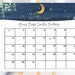 Over the Moon Printable Baby Shower Calendar Guess the Birthdate Due ...