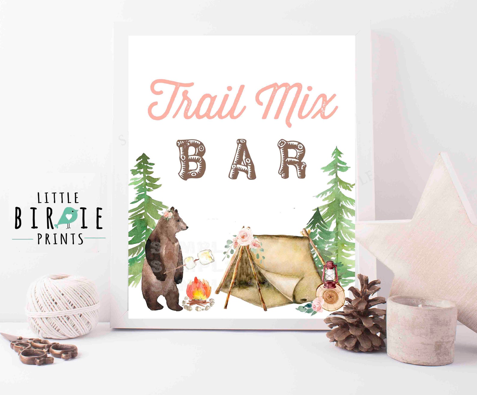 Trail Mix Bar Sign One Happy Camper First Birthday Decorations - Etsy